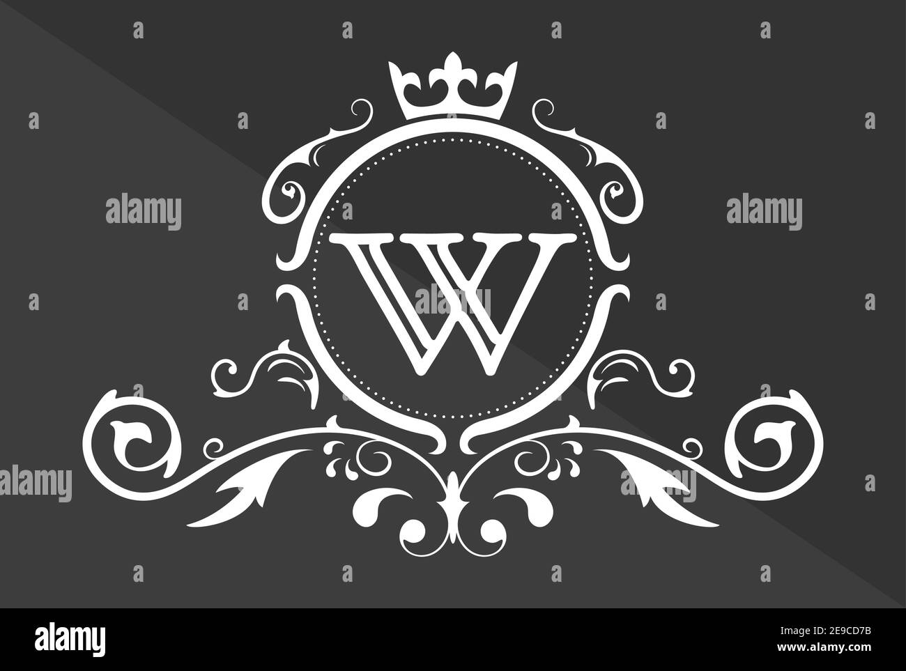 Stylized letter W of the Latin alphabet. Monogram template with ...