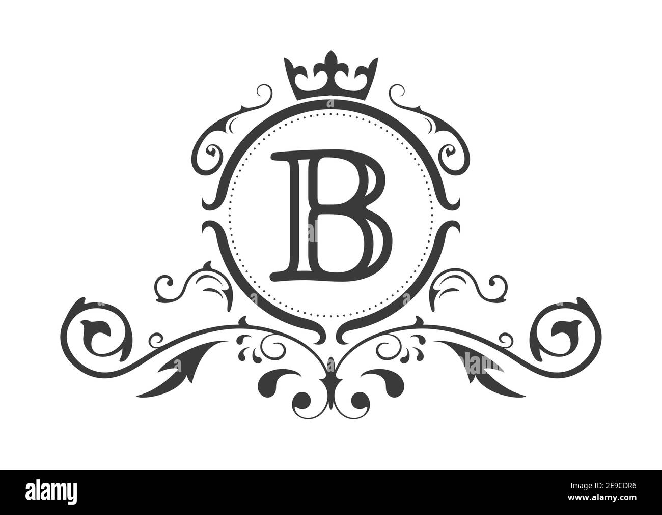 Stylized letter B of the Latin alphabet. Monogram template with ...