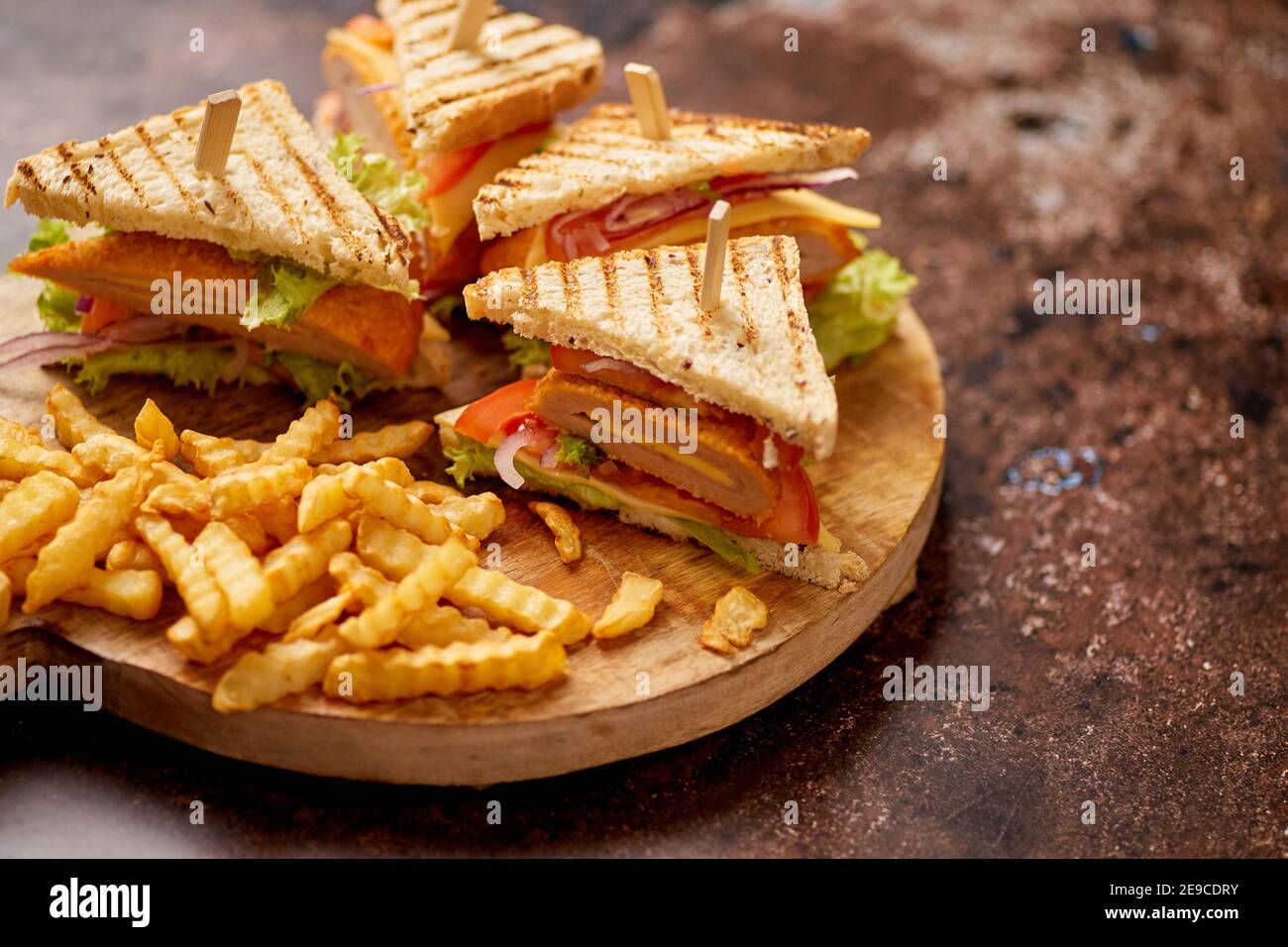 Turkey club sandwich french fries hi-res stock photography and images ...