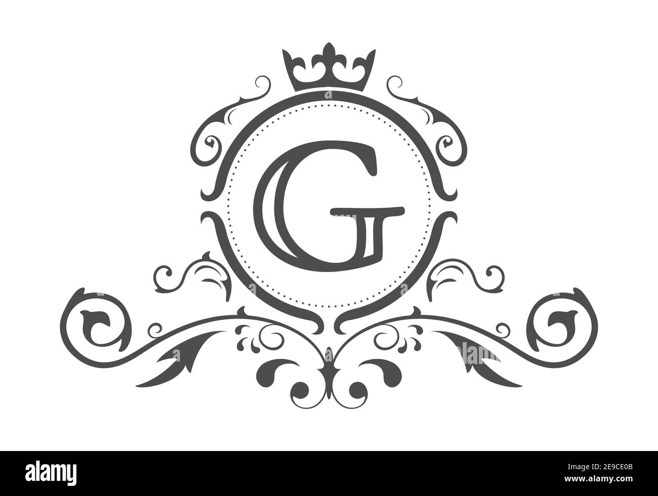 Stylized letter G of the Latin alphabet. Monogram template with ...