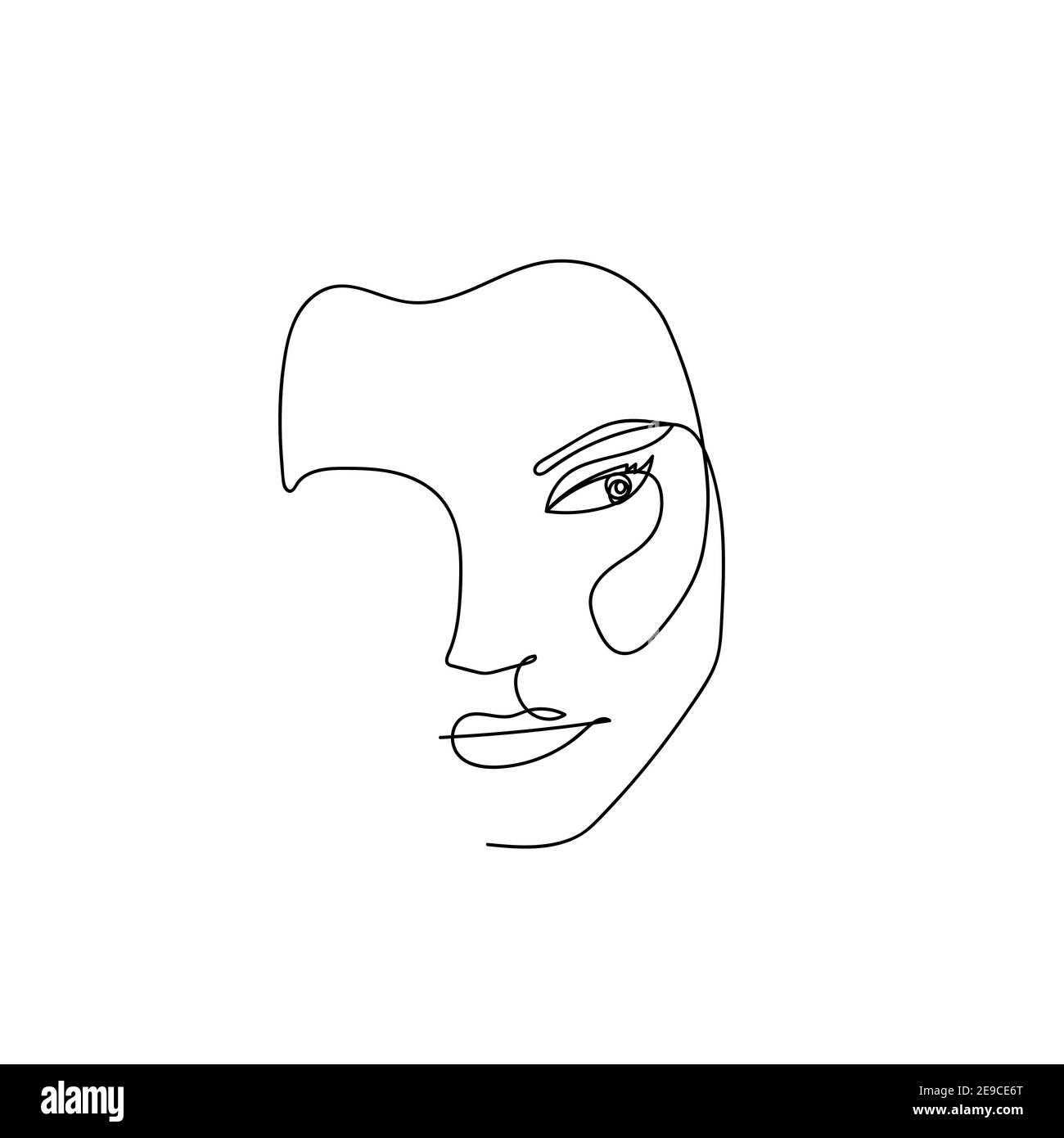 Line Drawing Girl Face