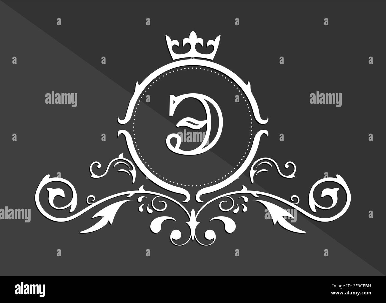 Stylized letter E of the Russian alphabet. Monogram template with ...