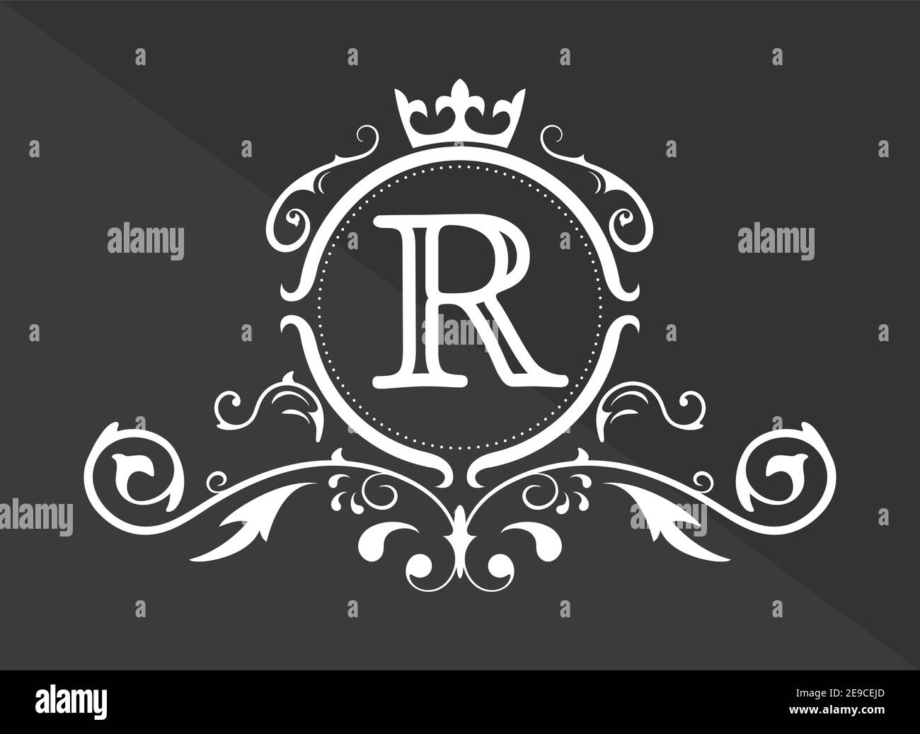 Stylized letter R of the Latin alphabet. Monogram template with ...