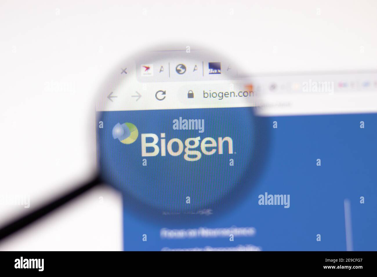Los Angeles, USA - 1 February 2021: Biogen website page. Biogen.com ...