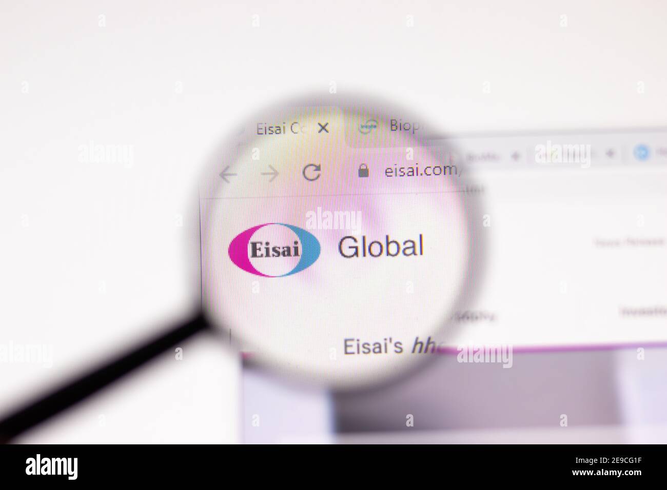 Los Angeles, USA - 1 February 2021: Eisai Pharmaceutical website page ...