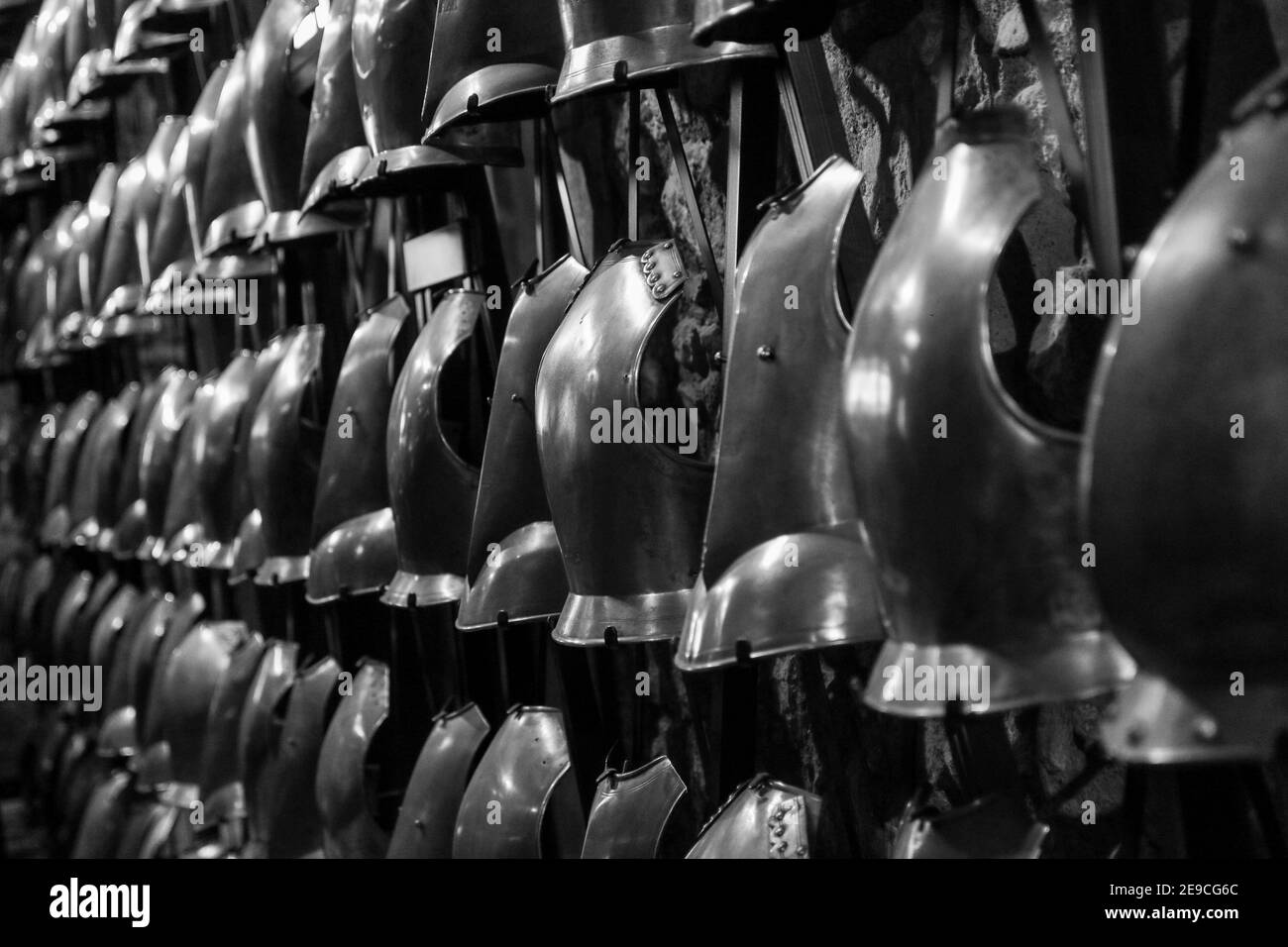 A detail picture from the old armory. The armor is on the wall and ...