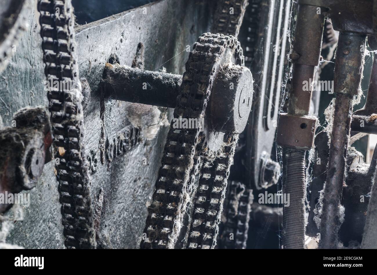 chain drive of old machine Stock Photo - Alamy