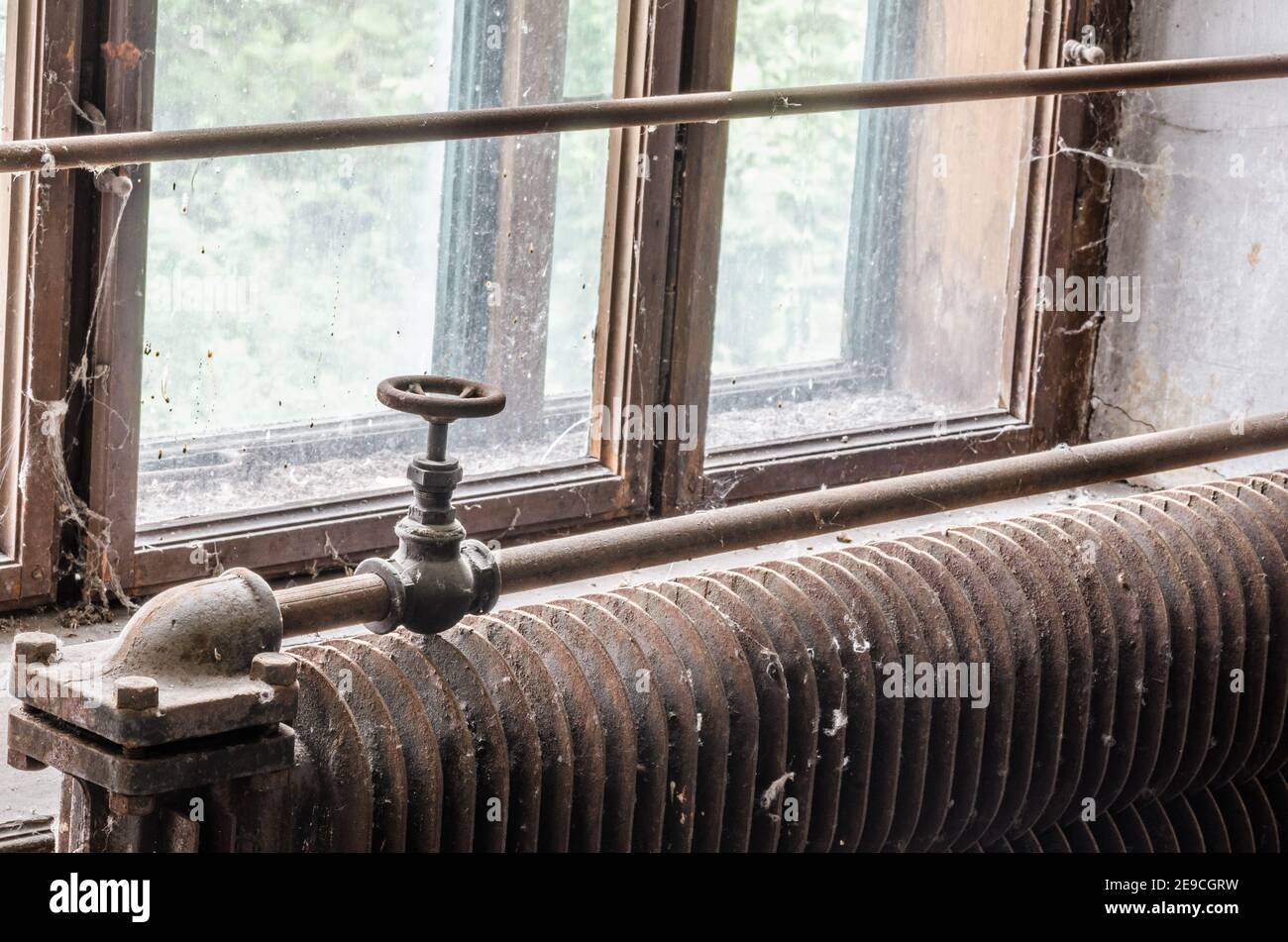 old radiators in abandoned factory Stock Photo - Alamy