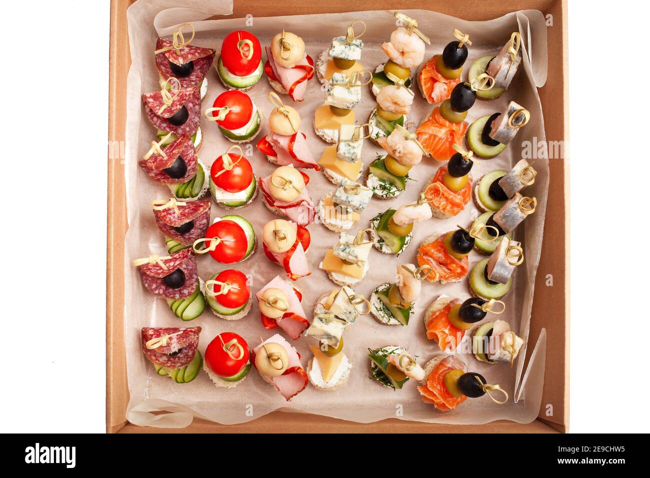 Gift box, food delivery in cardboard boxes. Catering, lunch box ...