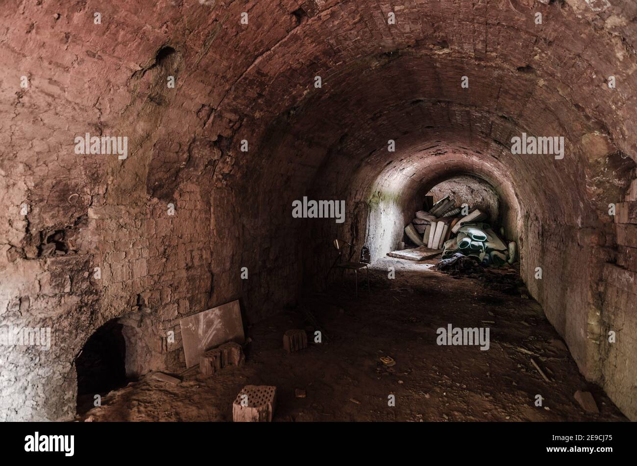 old abandoned brick factory interior view detail Stock Photo - Alamy