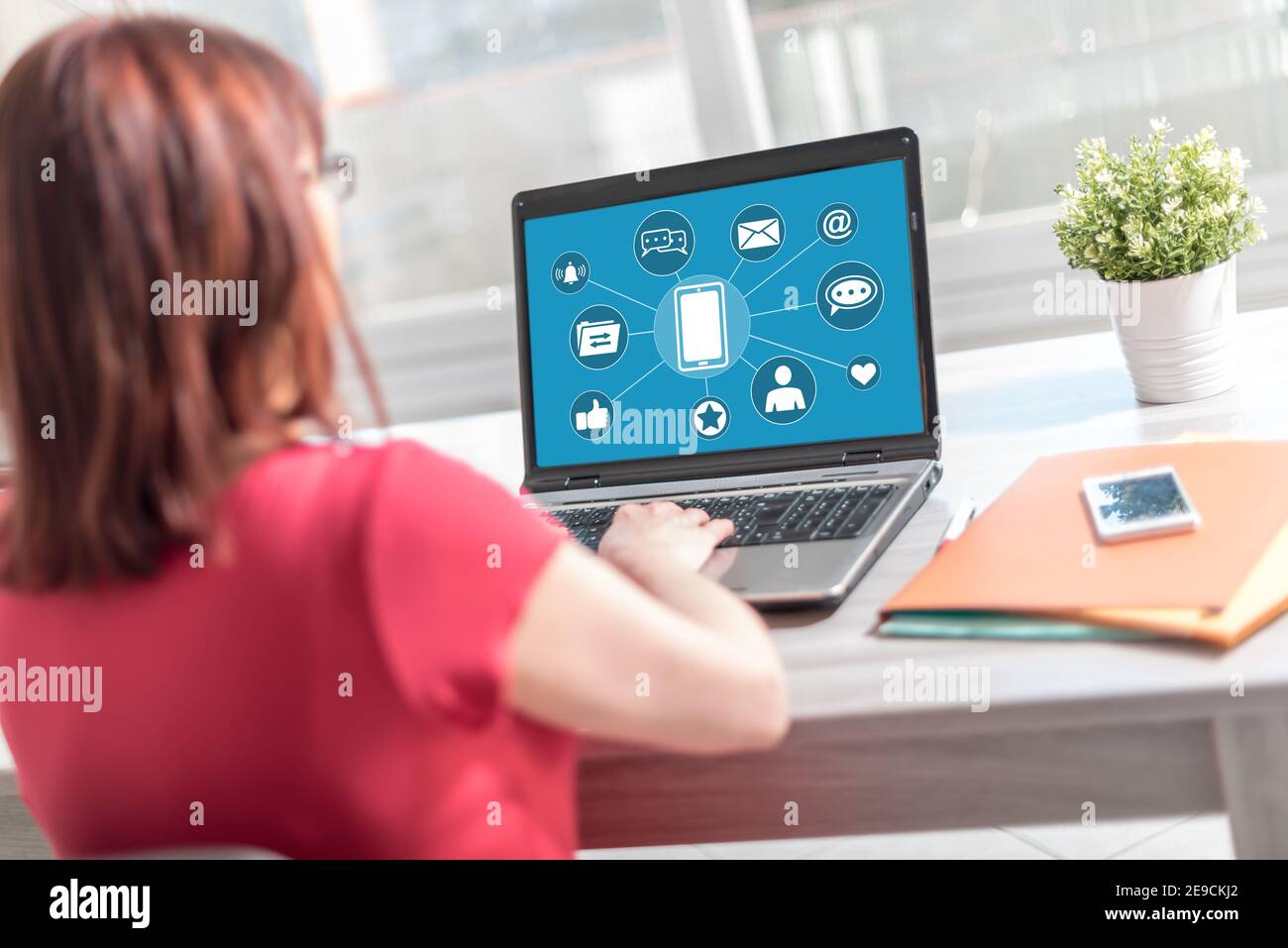 Laptop screen displaying a mobile apps concept Stock Photo - Alamy