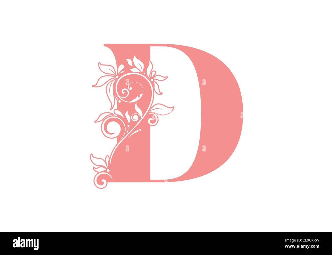 Monogram letters D. Floral alphabet . Monogram initials perfectly for ...
