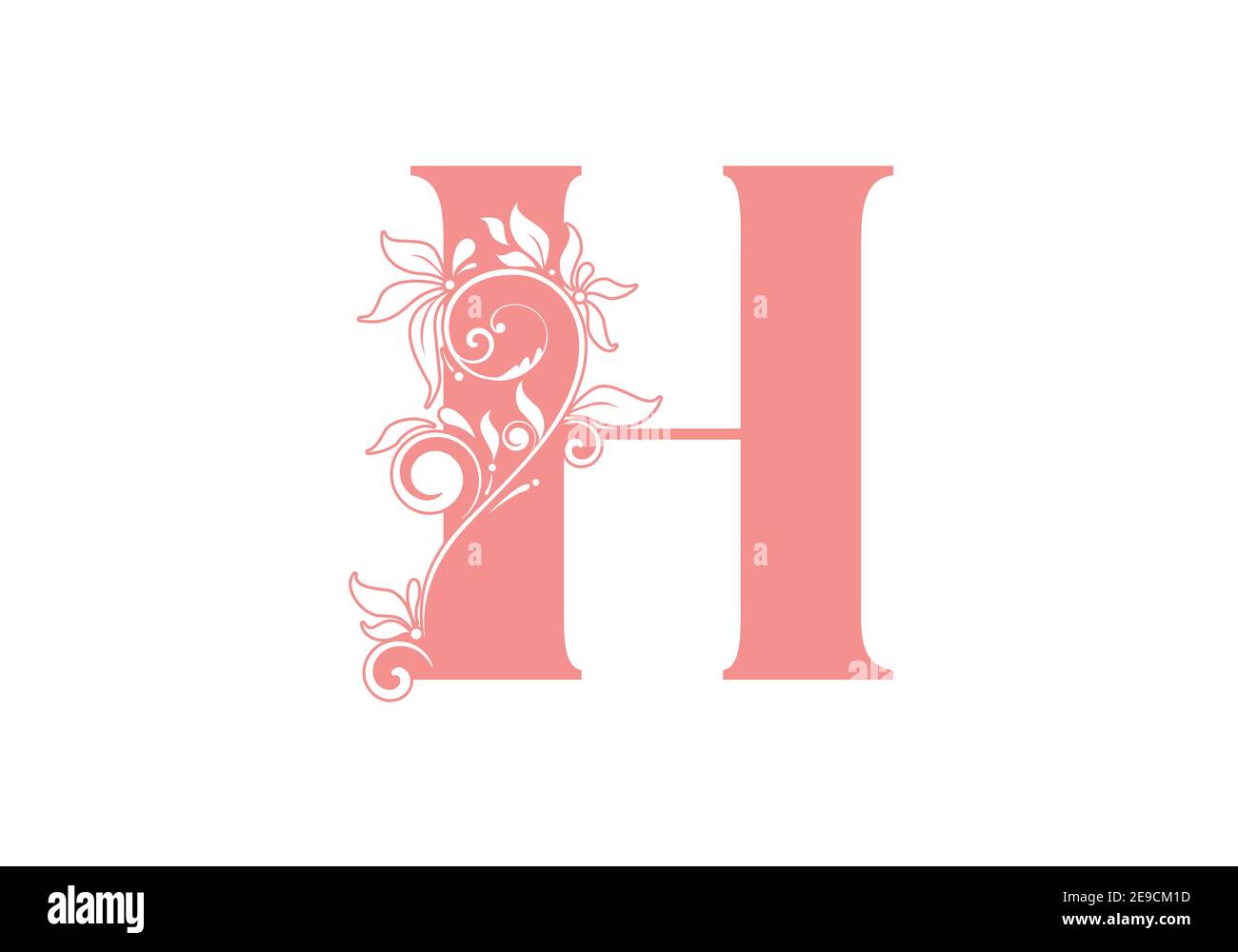 Monogram letters H. Floral alphabet . Monogram initials perfectly for ...