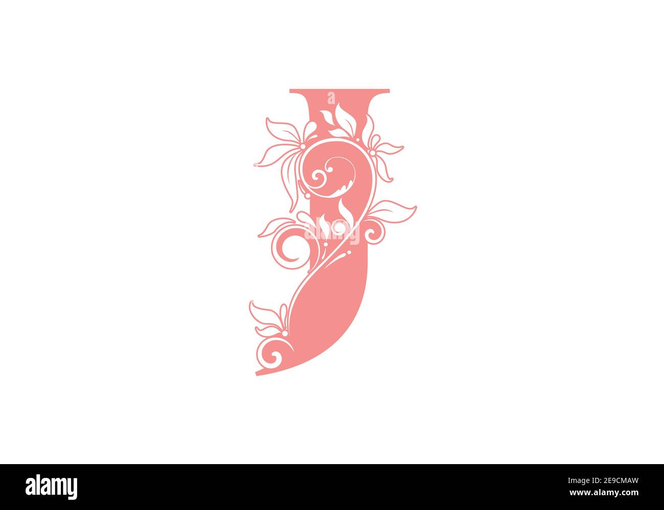 Monogram letters J. Floral alphabet . Monogram initials perfectly for ...