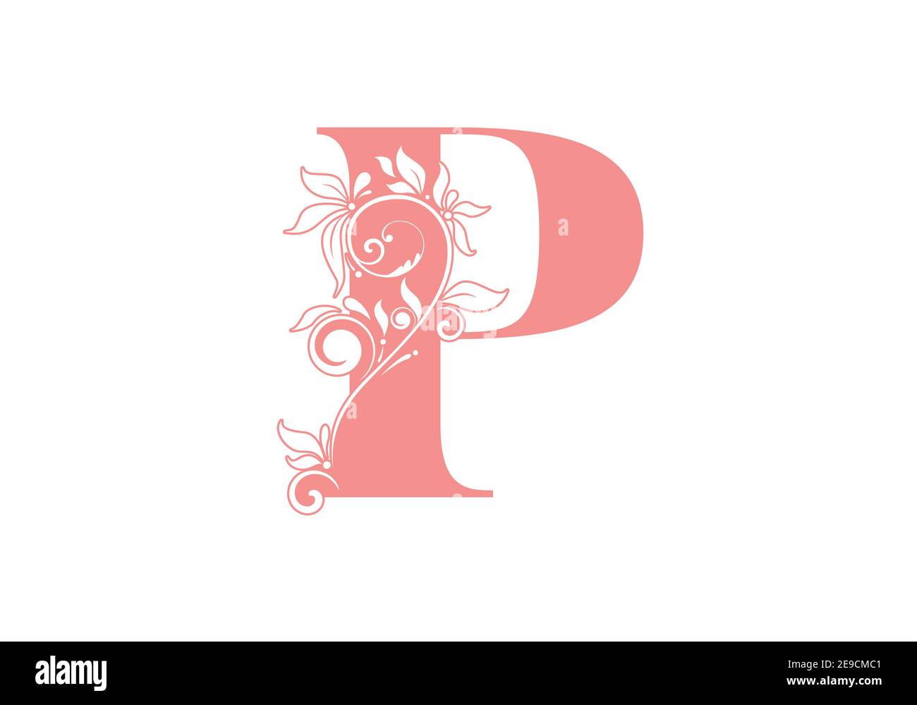 Monogram letters P. Floral alphabet . Monogram initials perfectly for ...