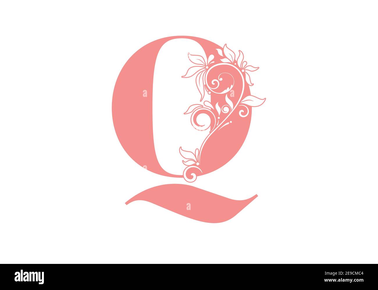 Monogram letters Q. Floral alphabet . Monogram initials perfectly for ...