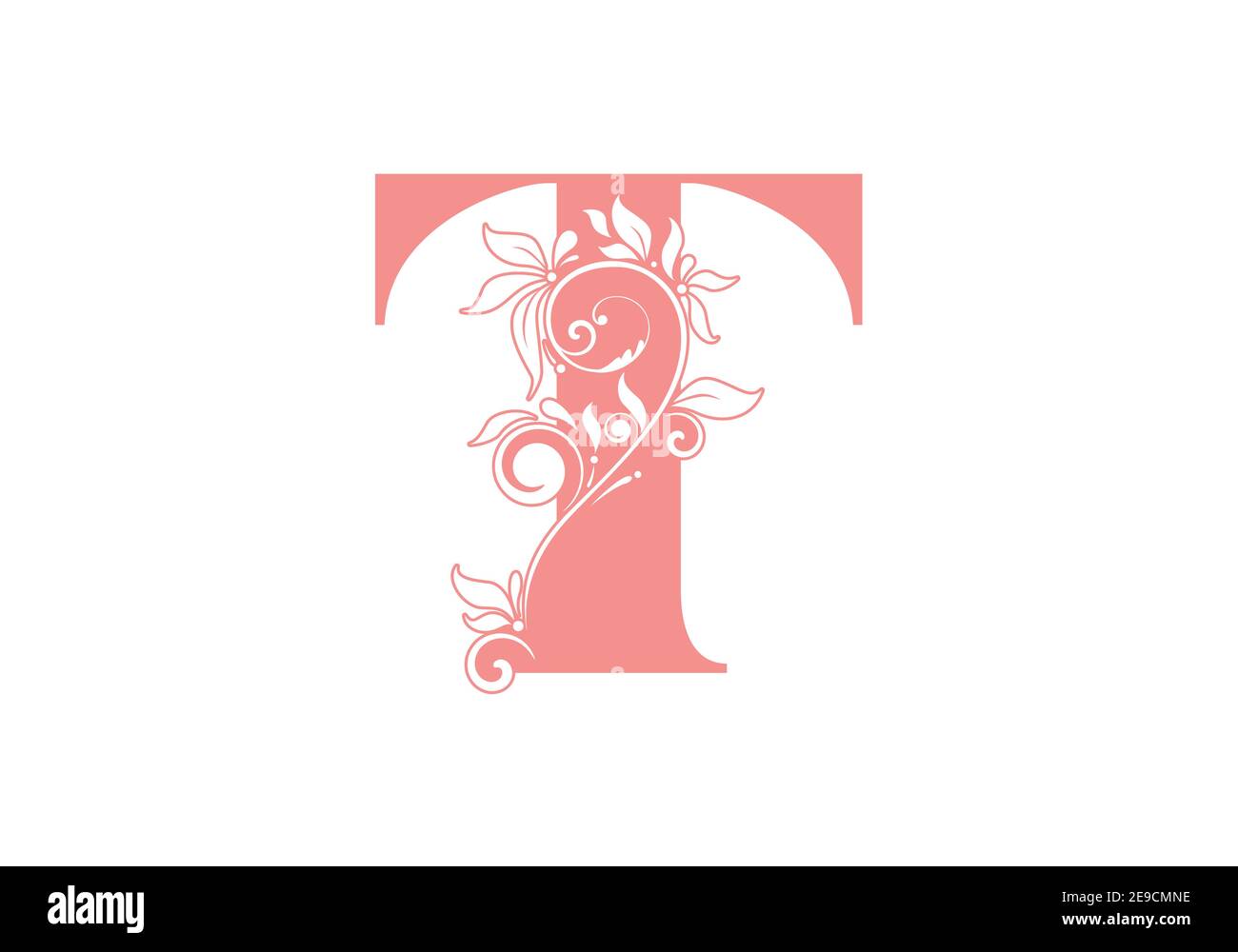 Monogram letters T. Floral alphabet . Monogram initials perfectly for ...