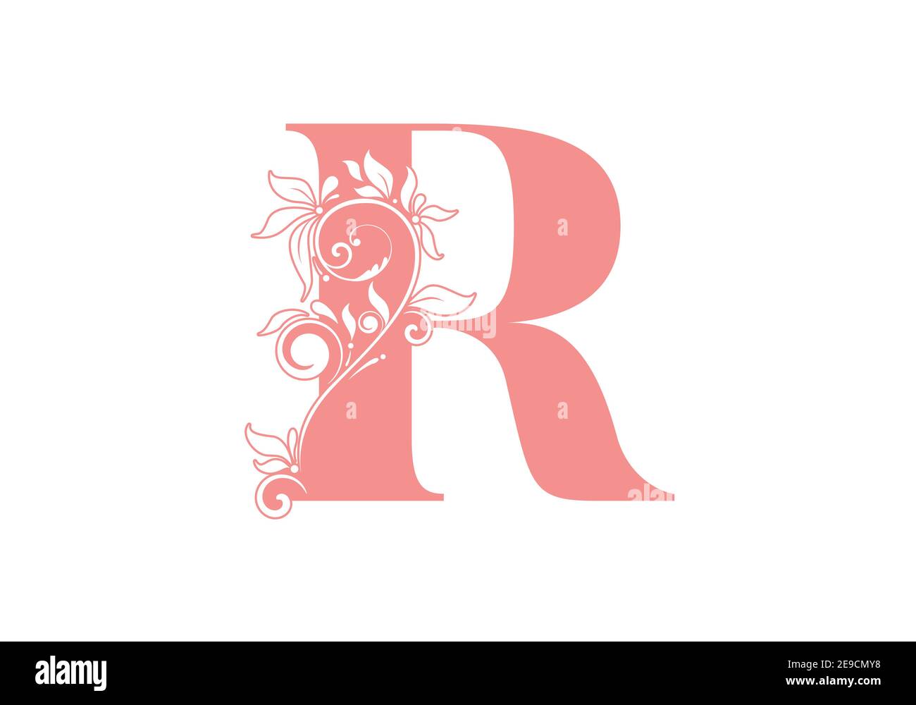 Monogram letters R. Floral alphabet . Monogram initials perfectly for ...