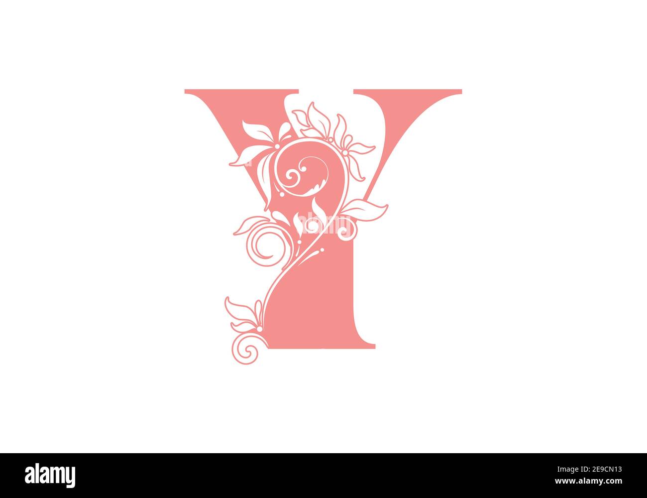 Monogram letters Y. Floral alphabet . Monogram initials perfectly for ...