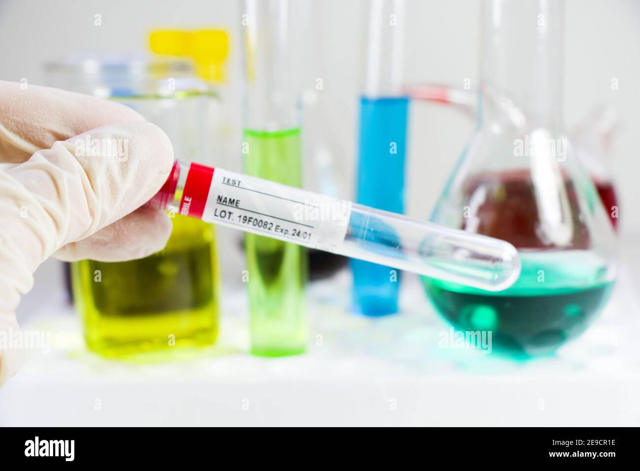 Closeup of a doctor holding an empty test tube in a laboratory Stock ...
