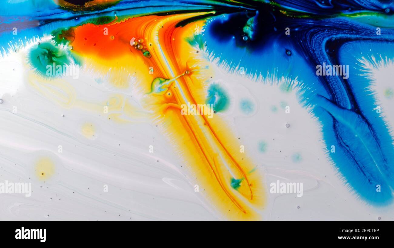 The colors of the aqueous ink are translucent. Abstract multicolored ...