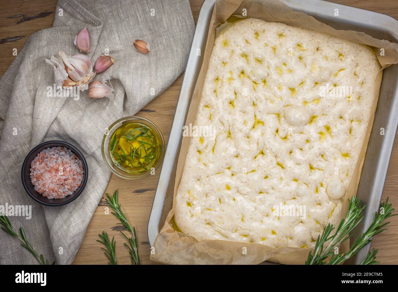 Process making focaccia natural hi-res stock photography and images - Alamy