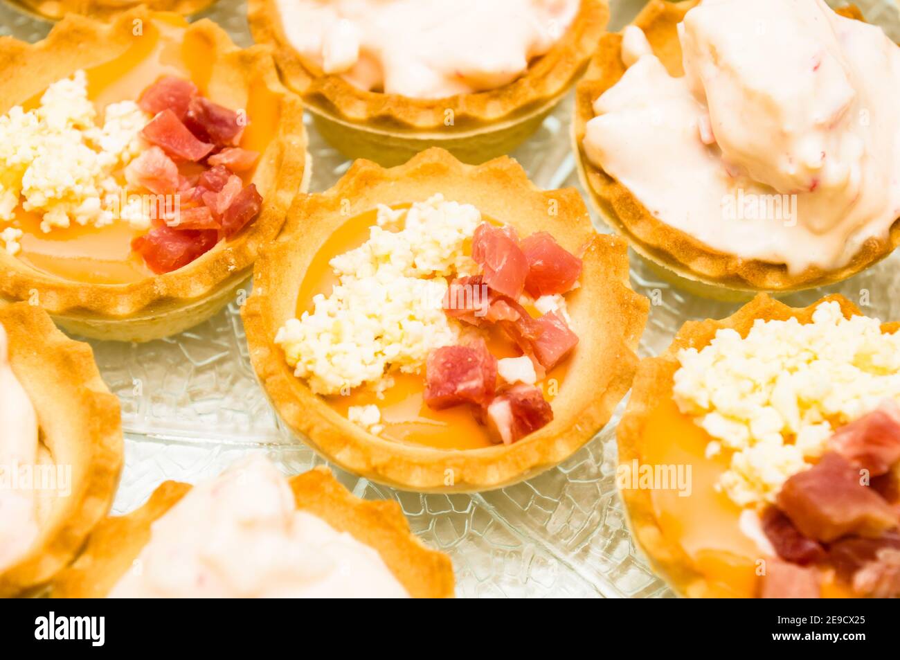 Closeup of tasty various canape served in a buffet Stock Photo - Alamy