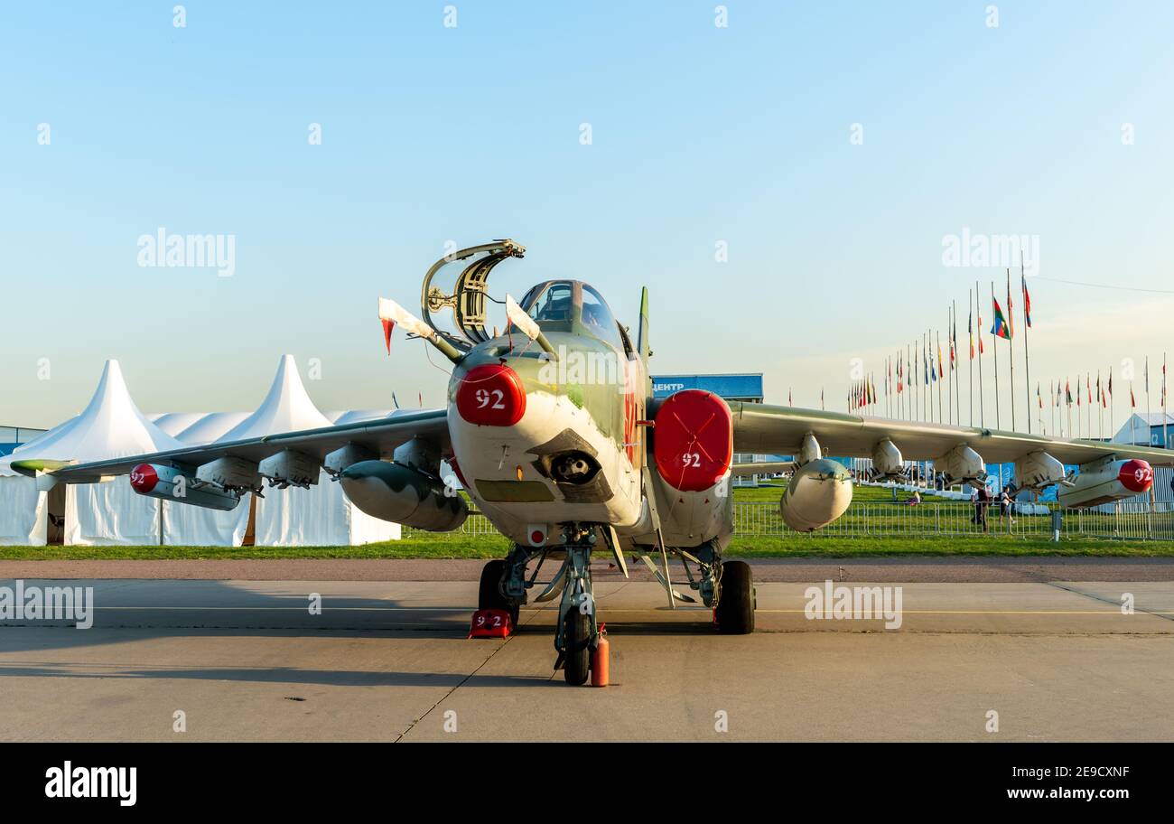 August 30, 2019, Moscow region, Russia. Russian Sukhoi Su-25 attack ...