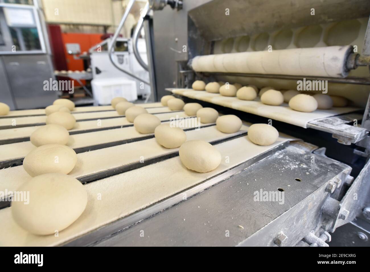 industrial production of bakery products on an assembly line ...
