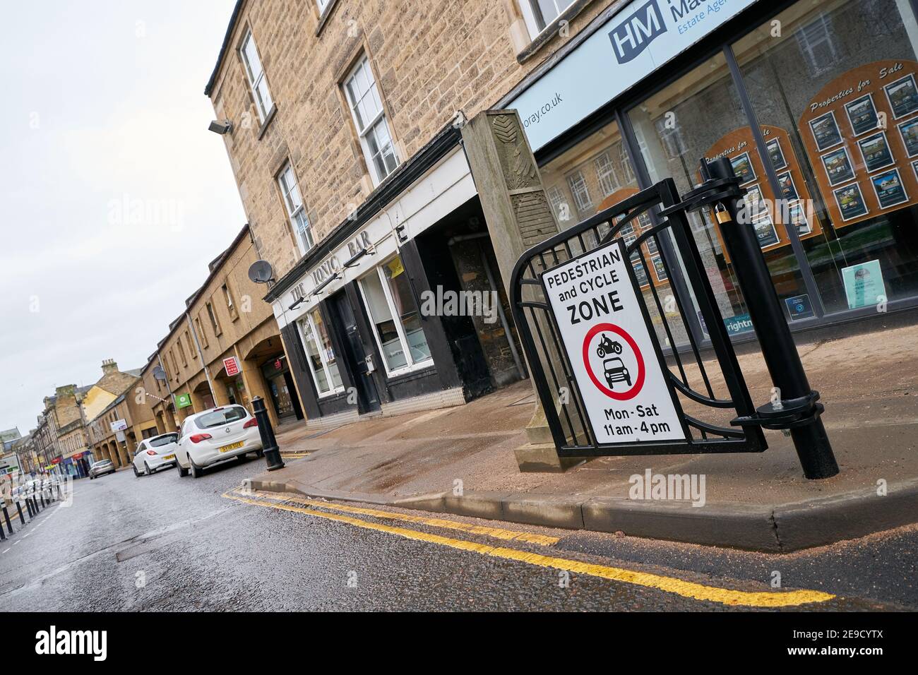 3 February 2021. Elgin High Street, Moray, Scotland, UK. This is the ...