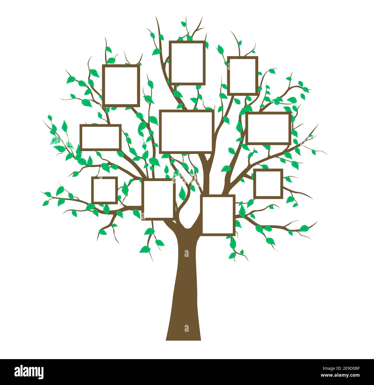 Frame tree family vintage, nature print. Vector illustration Stock ...