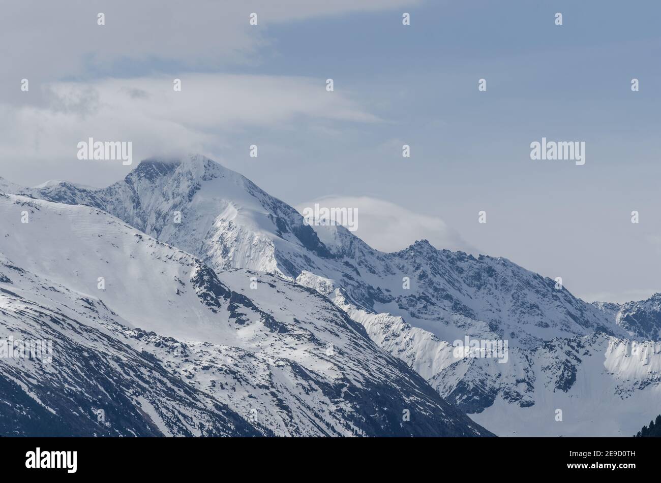 mountains with a lot of snow in winter Stock Photo - Alamy