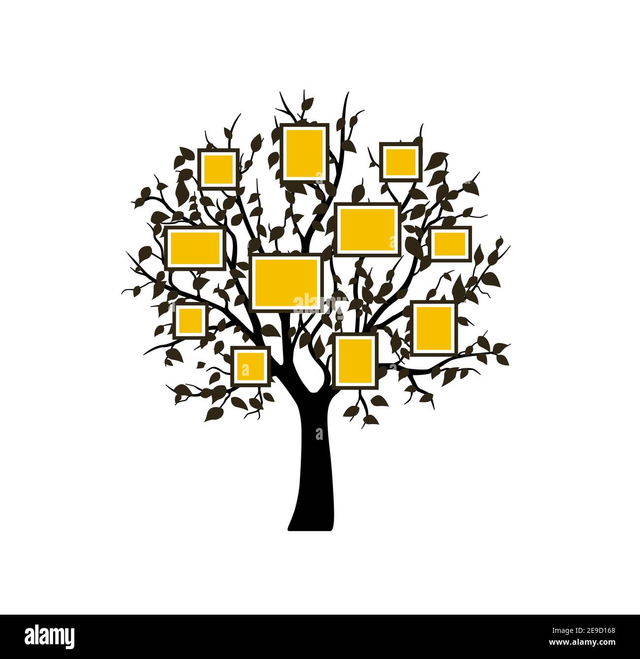 Frame tree family vintage, nature print. Vector illustration Stock ...