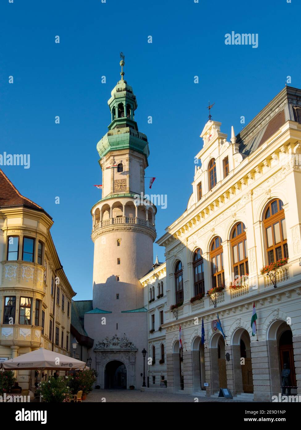 Firewatch Tower (Tueztorony), the landmark of Sopron at main square ...