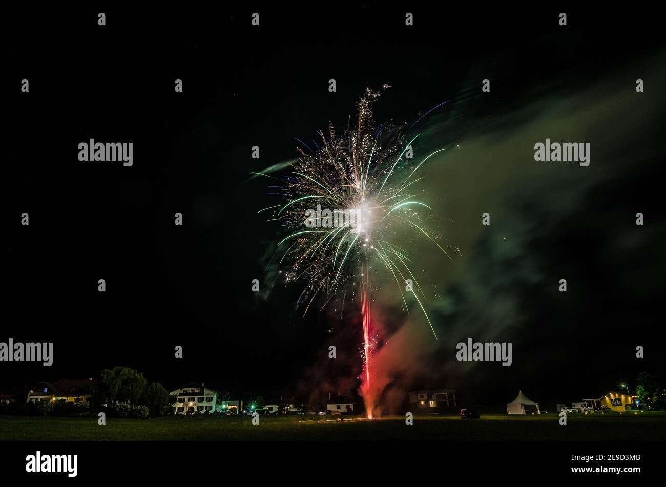 small firecracker rocket in the night Stock Photo - Alamy