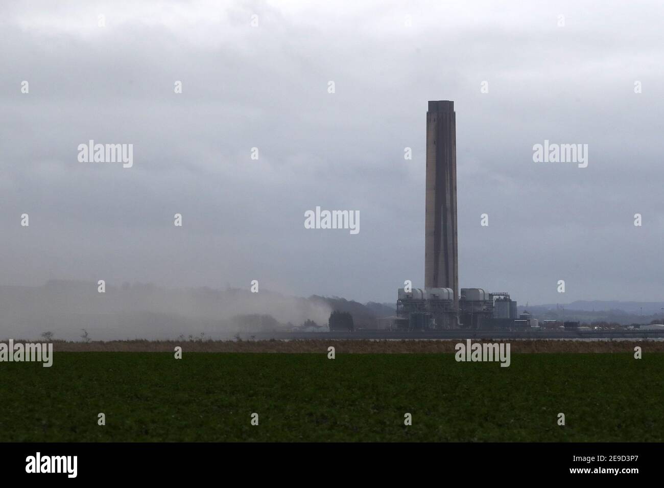 The boiler house is brought down as demolition work continues at ...