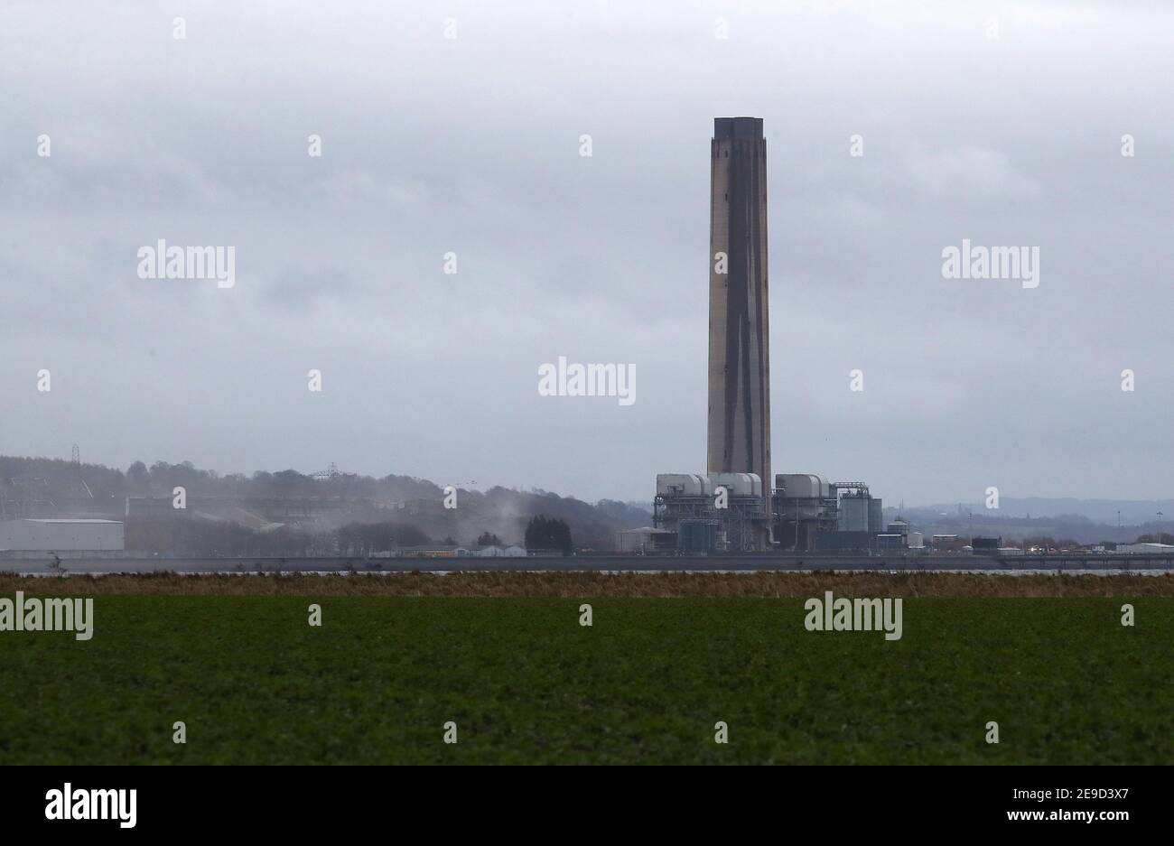 The boiler house is brought down as demolition work continues at ...