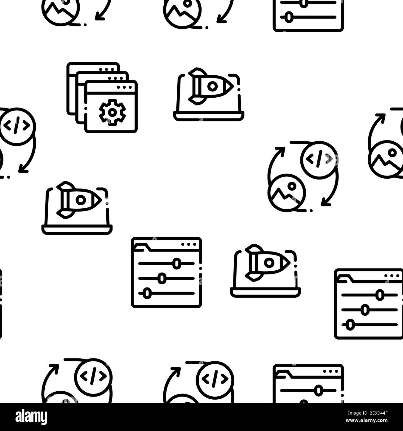 Web Design Development Seamless Pattern Vector Stock Vector Image & Art ...