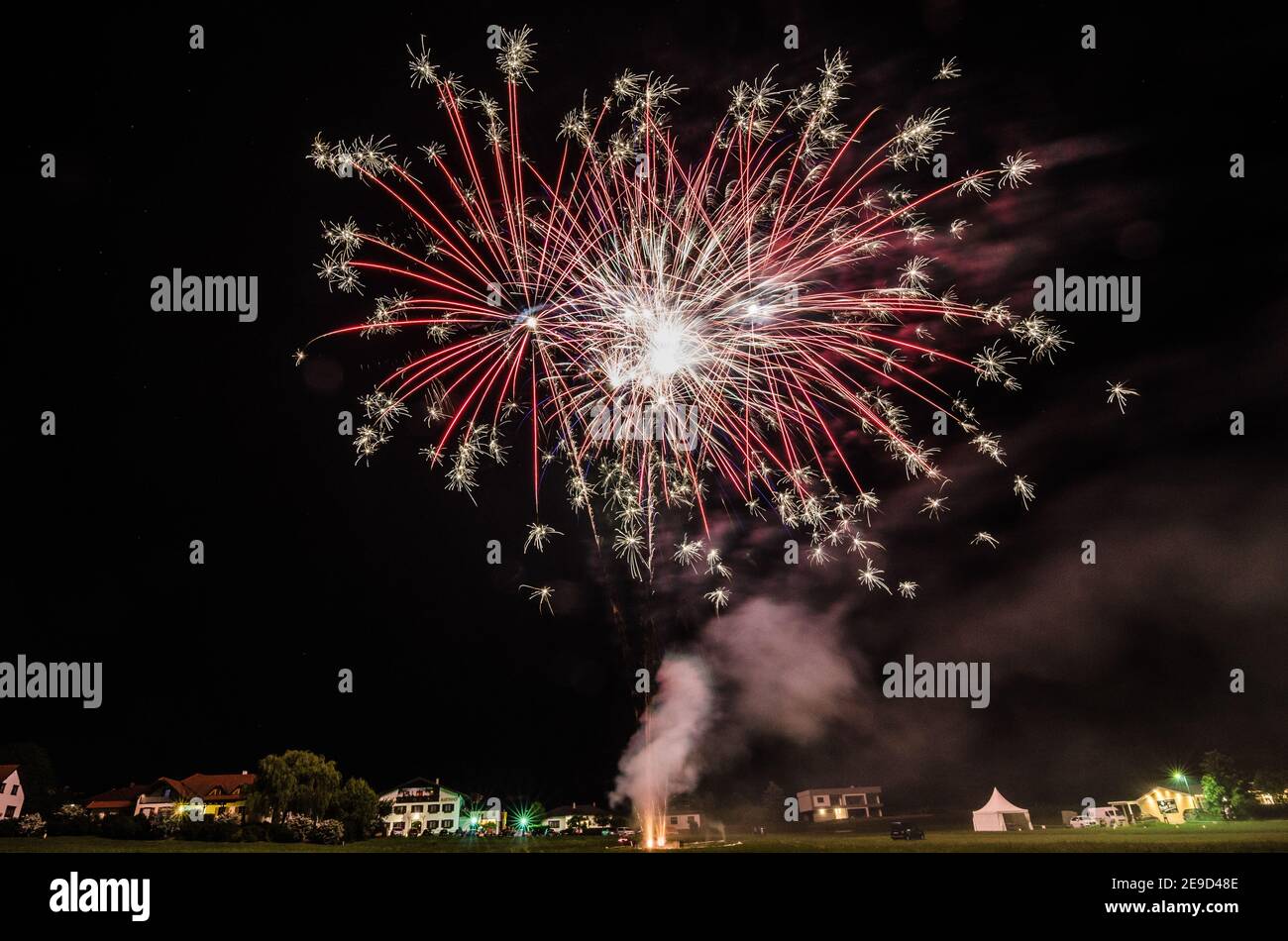 large beautiful fireworks with lots of stars Stock Photo - Alamy