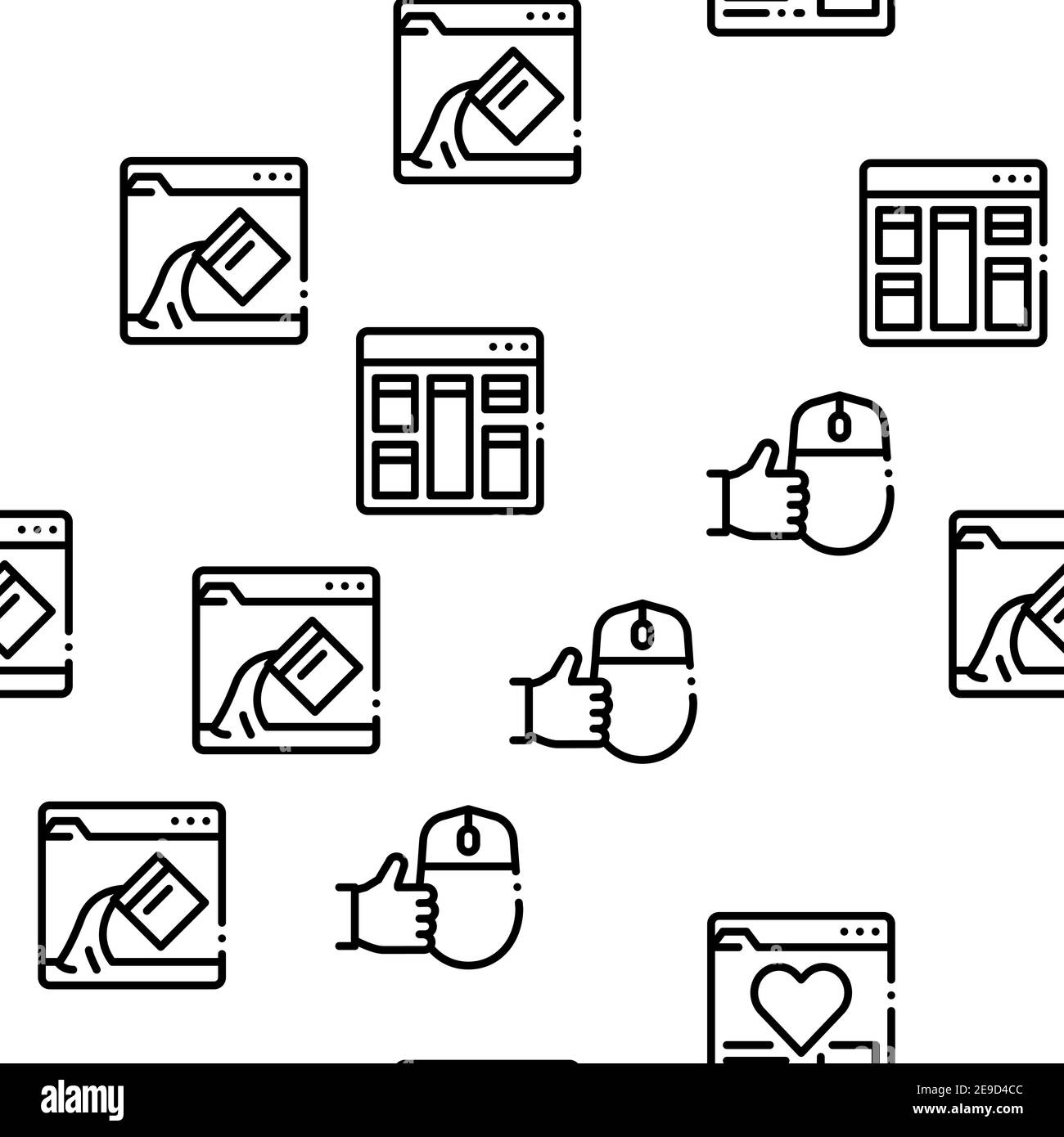 Web Design Development Seamless Pattern Vector Stock Vector Image & Art ...