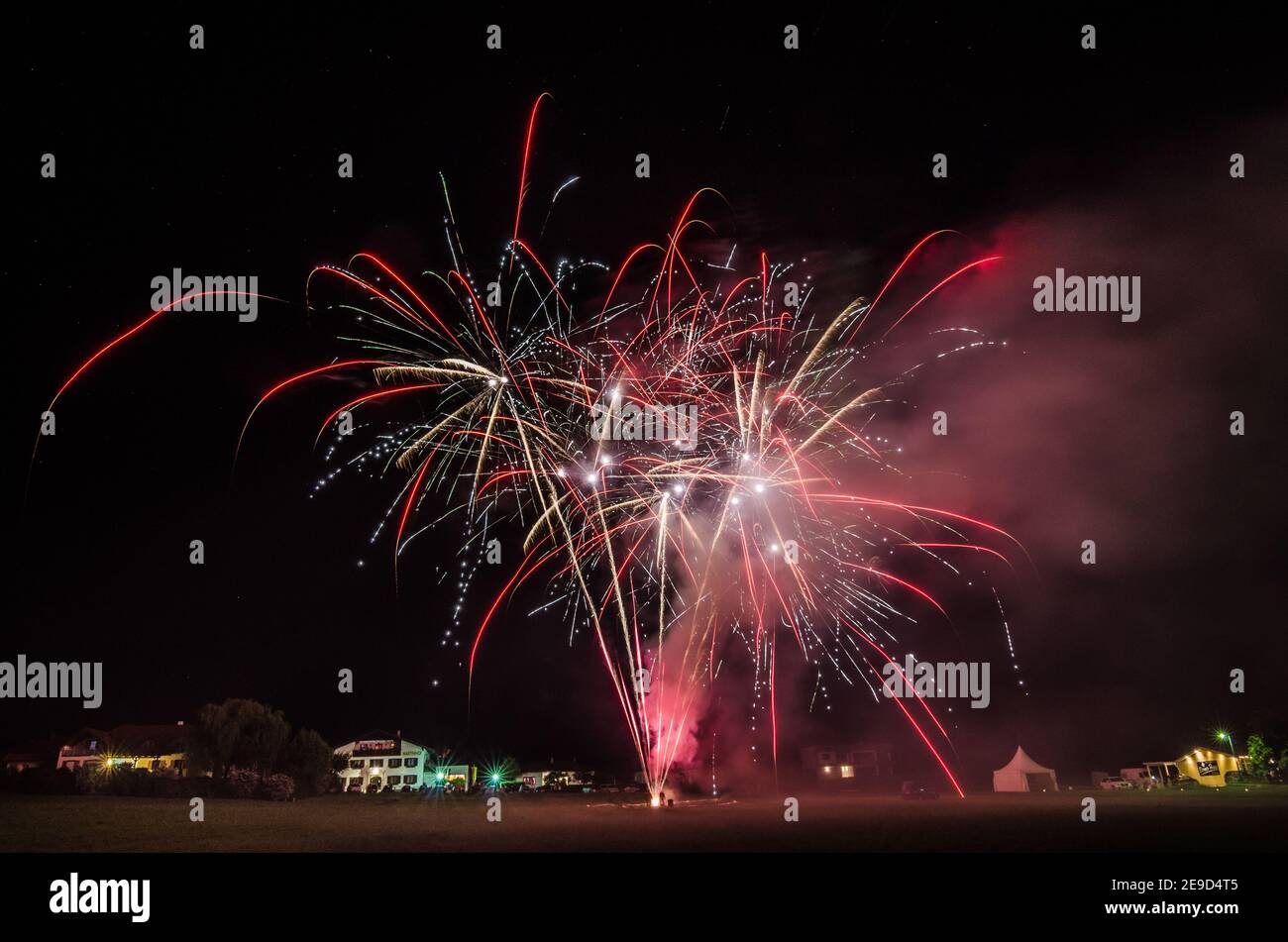 colorful wide red fireworks Stock Photo - Alamy