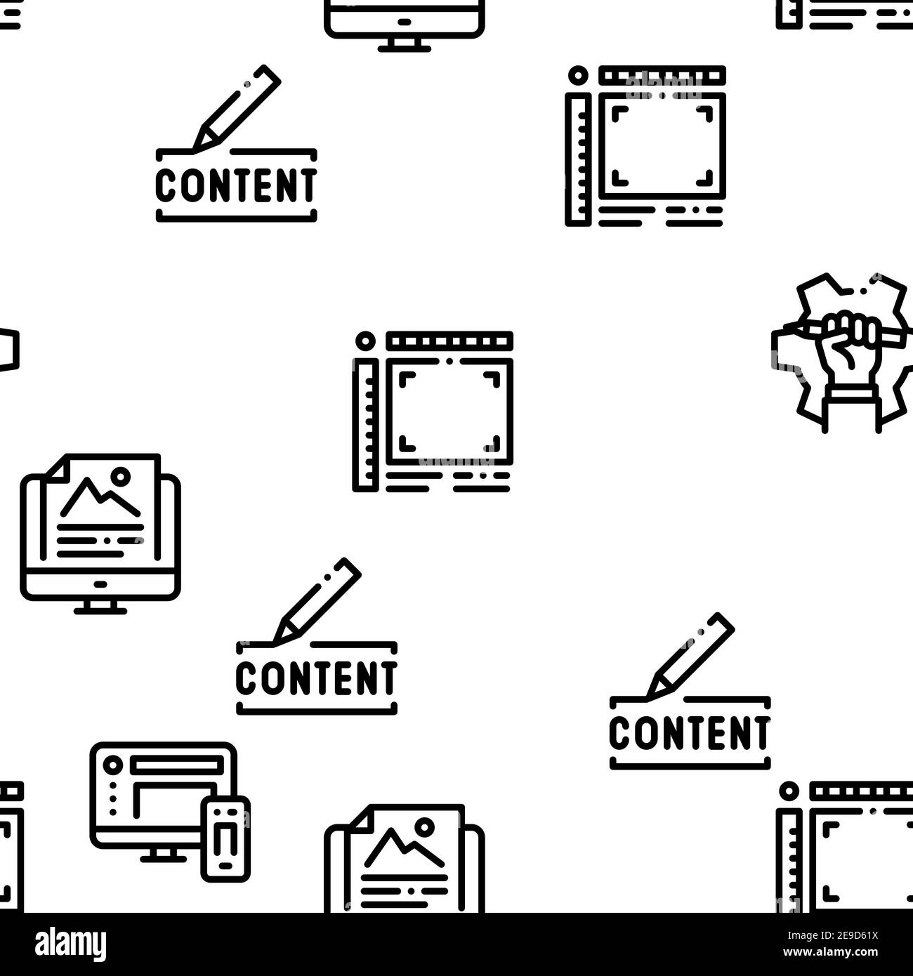 Graphic Design And Creativity Seamless Pattern Vector Stock Vector ...