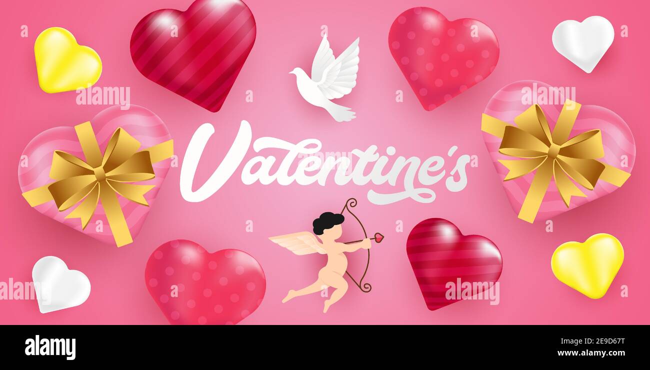Valentines Day vector background illustration template. Valentines Day ...