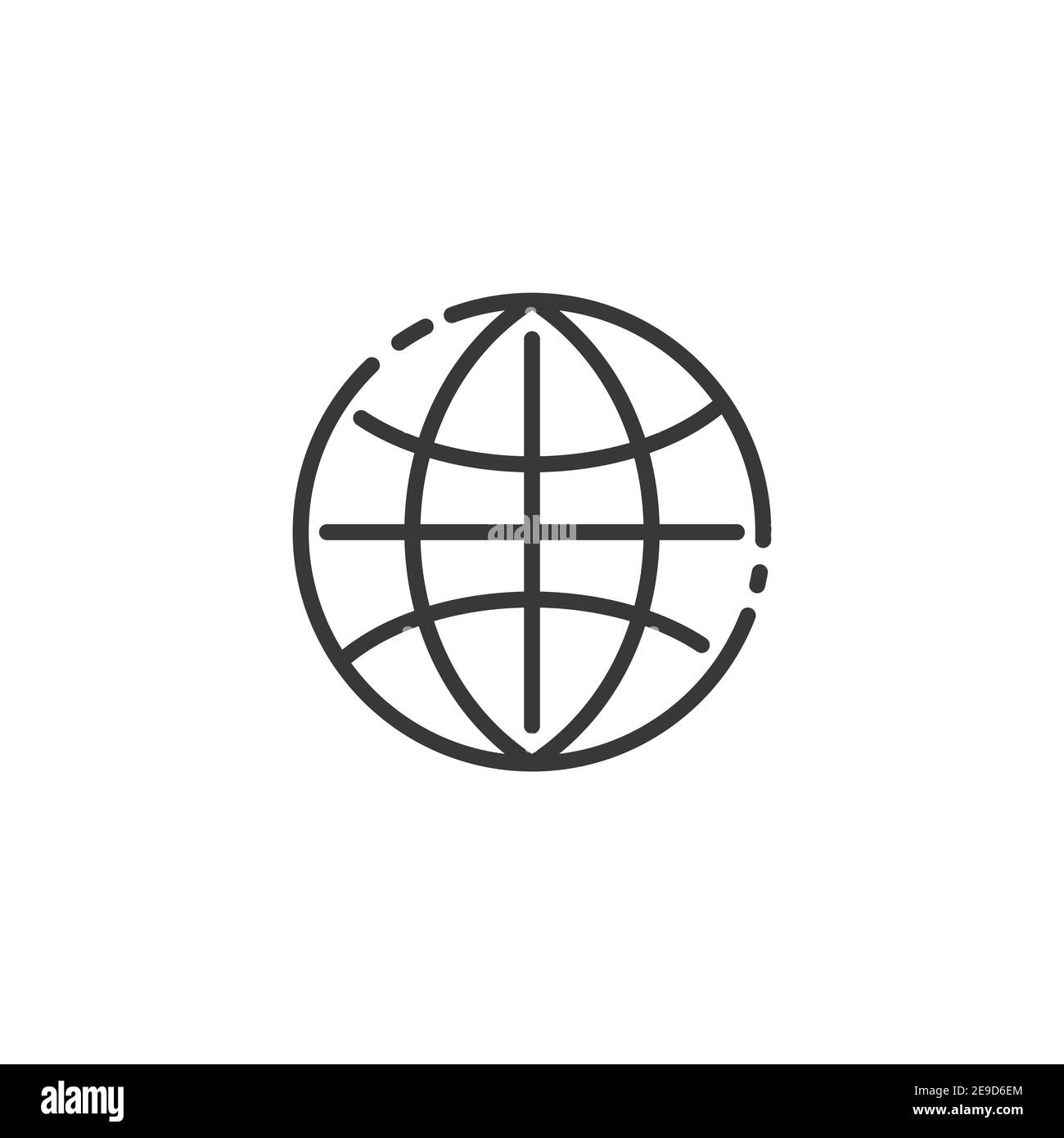 Globe thin line icon. World sign. Earth planet. Website. Homepage ...
