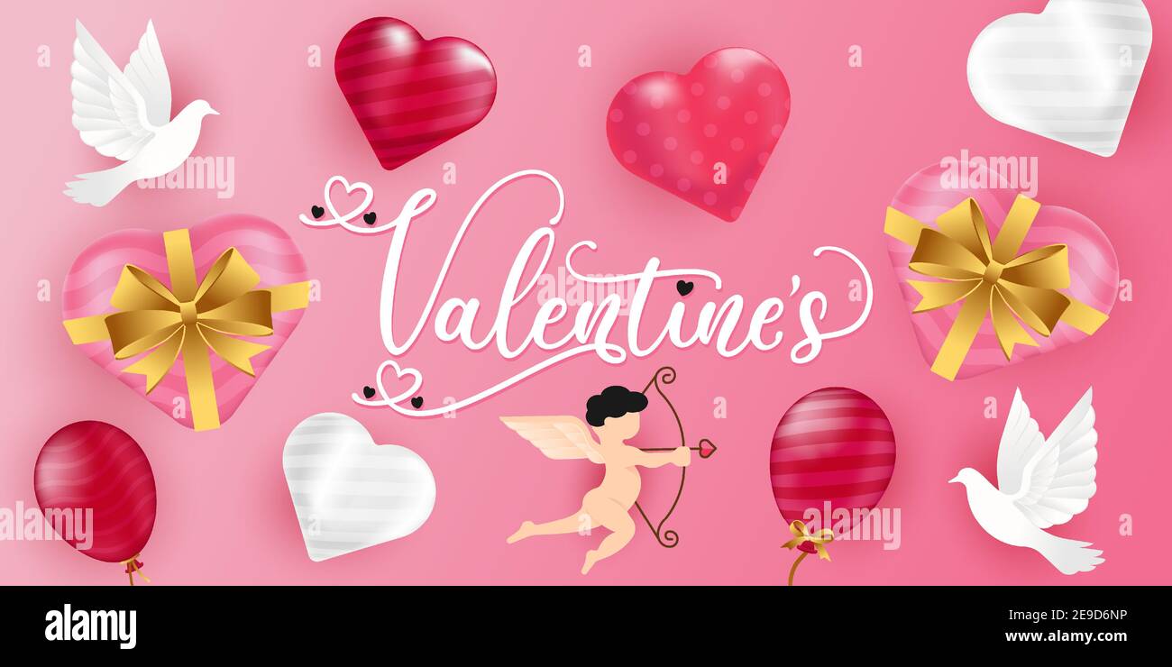Valentines Day vector background illustration template. Valentines Day ...