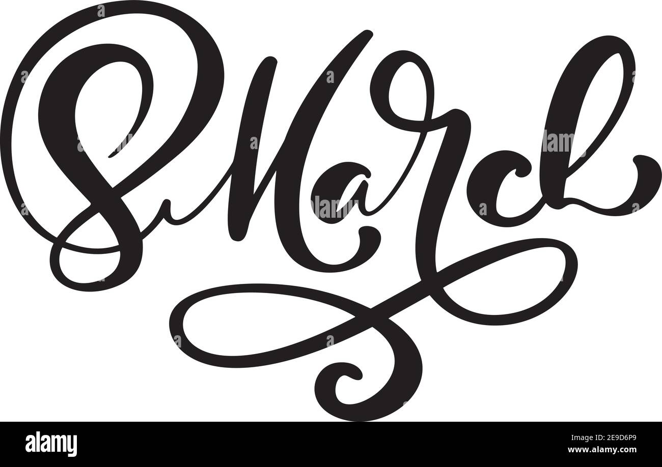 March 8. Congratulations calligraphy text logo. Lettering for Womans ...