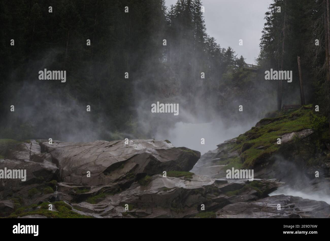 beautiful waterfall with a lot of fog from water dust Stock Photo - Alamy