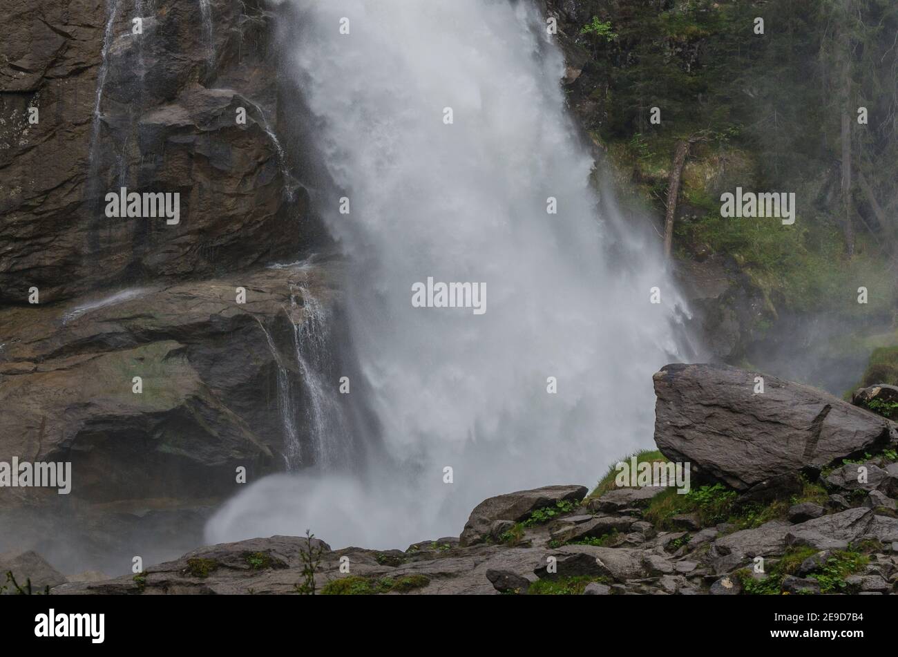 high waterfall with deep ground Stock Photo - Alamy