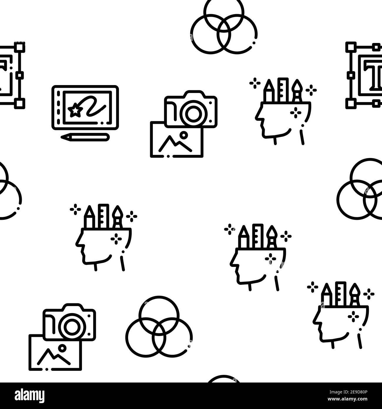 Graphic Design And Creativity Seamless Pattern Vector Stock Vector ...