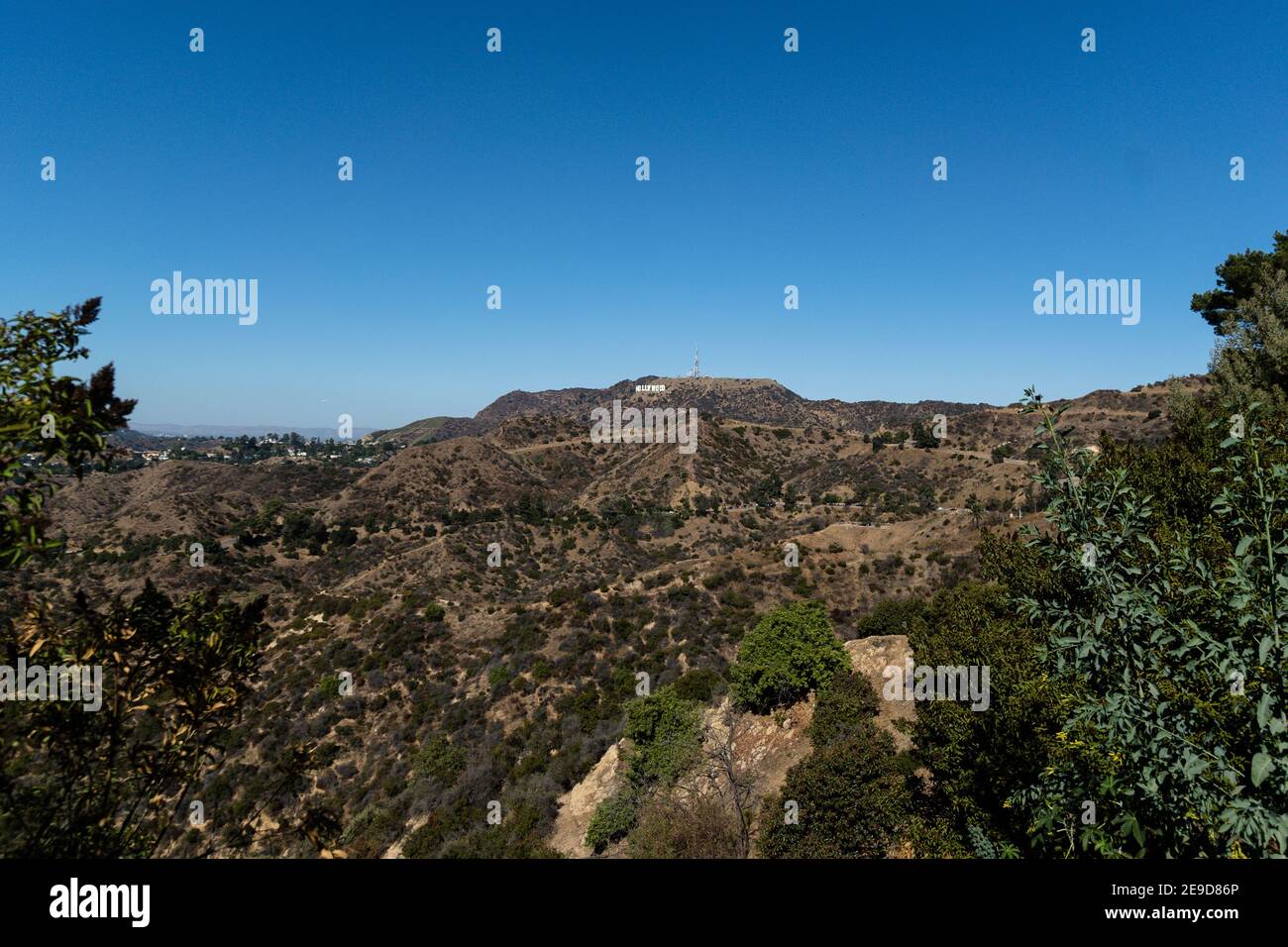 Beautiful shot of the Hollywood signage and landscape in Los Angeles ...